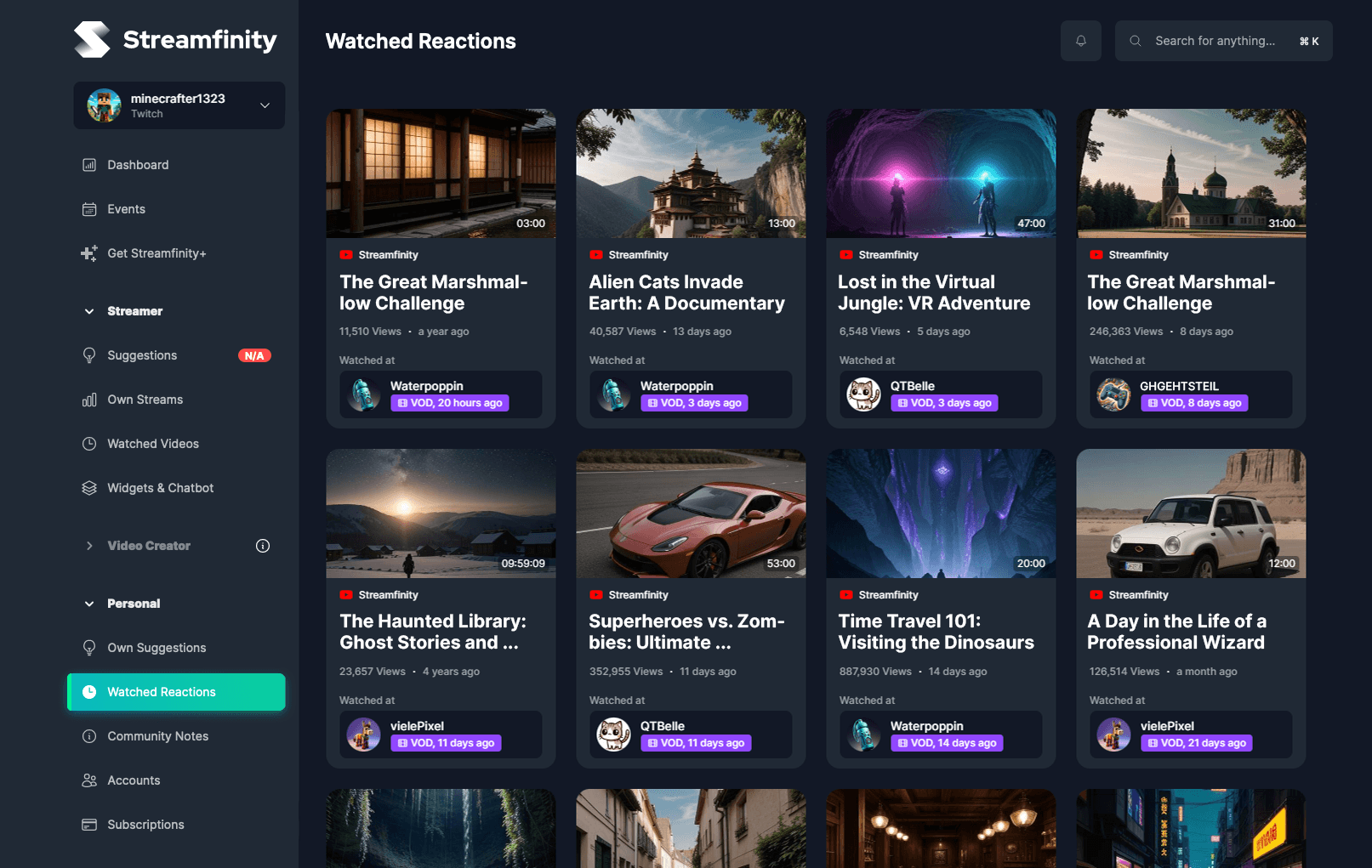 Streamfinity - Step up your reaction game!